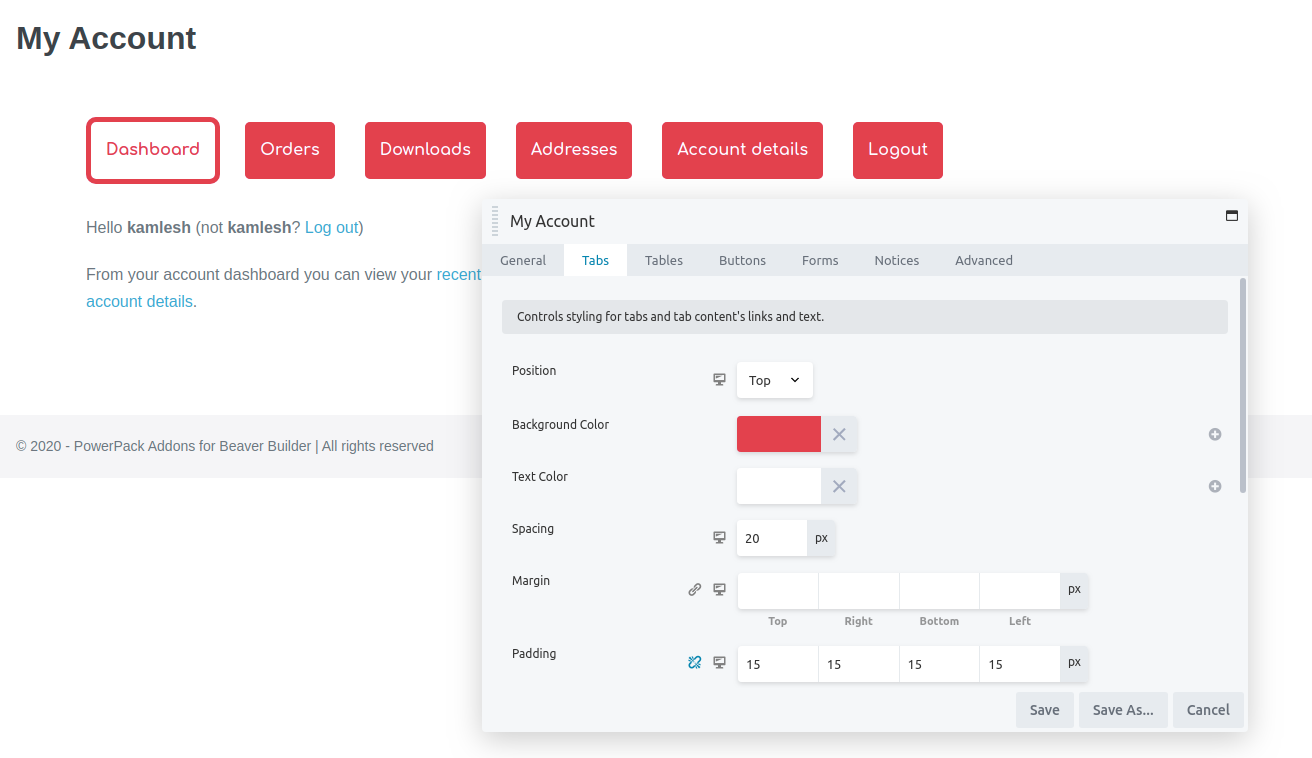 How to Align Tab Items Horizontally or Vertically? - PowerPack Beaver ...