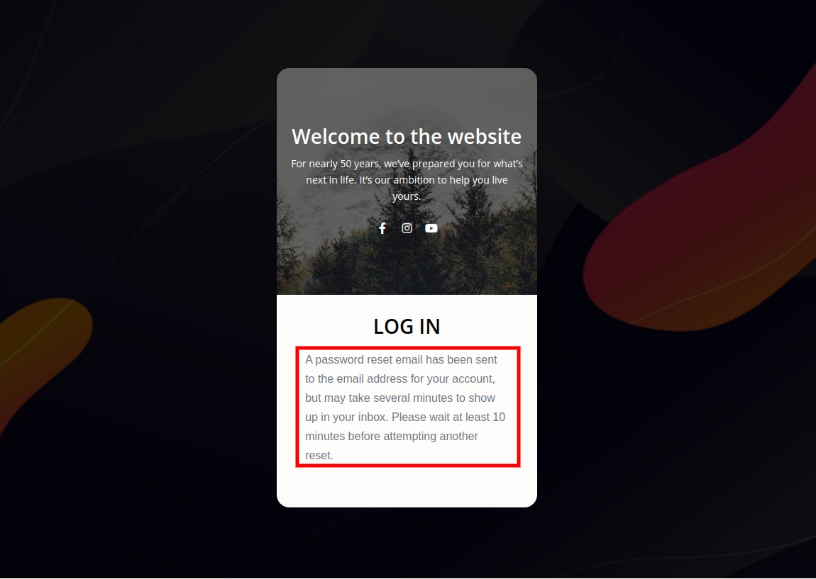 How to change "A password reset email has been sent..." message in ...